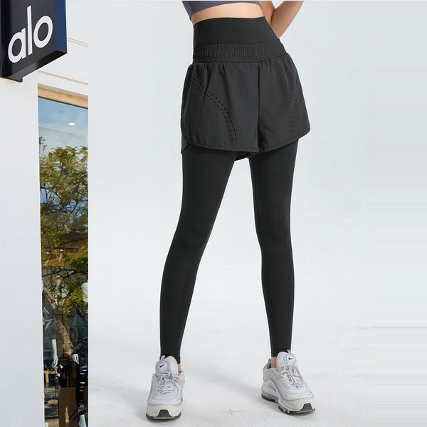 Jual Alo【New Launch】Celana yoga dua potong palsu perut ketat mengangkat ...