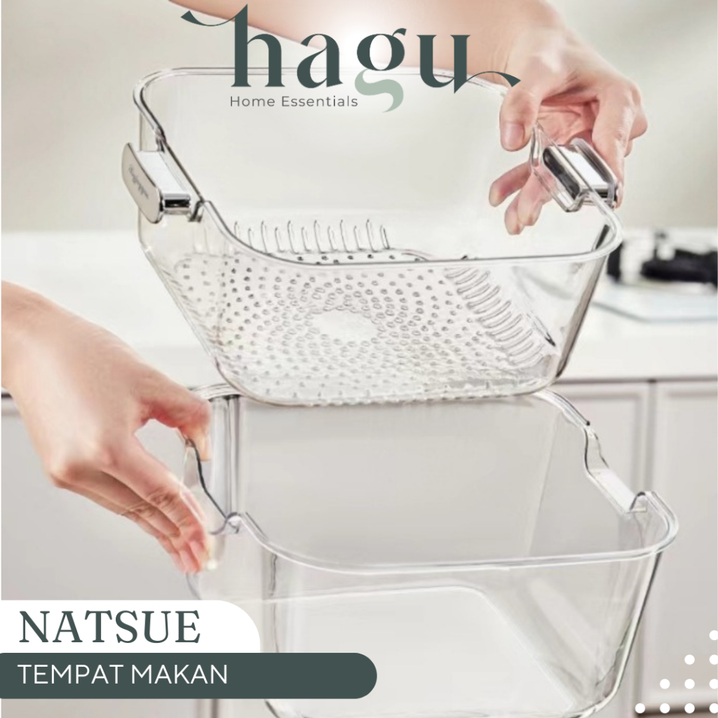 Jual HAGU - NATSUE Drainer Cuci Buah Buahan Double Layer Wadah Peniris ...