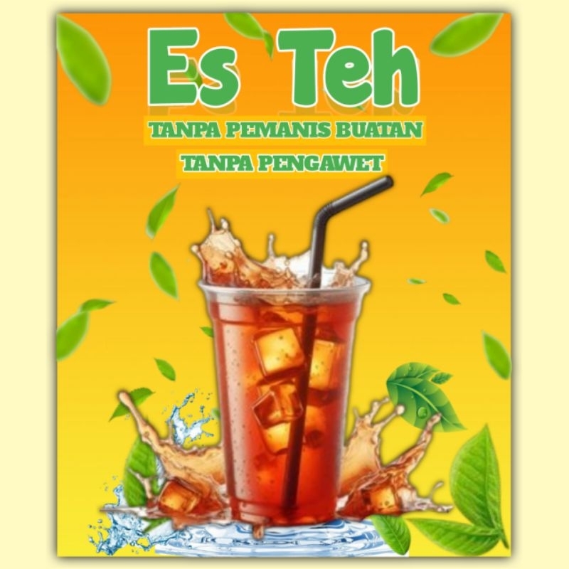 Jual Stiker Es Teh | Stiker Gerobak Jualan | Shopee Indonesia