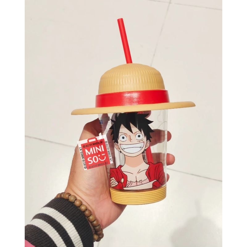Jual MINISO x ONEPIECE 🆕 Botol Minum / Tumbler + Sedotan Karakter Luffy ...