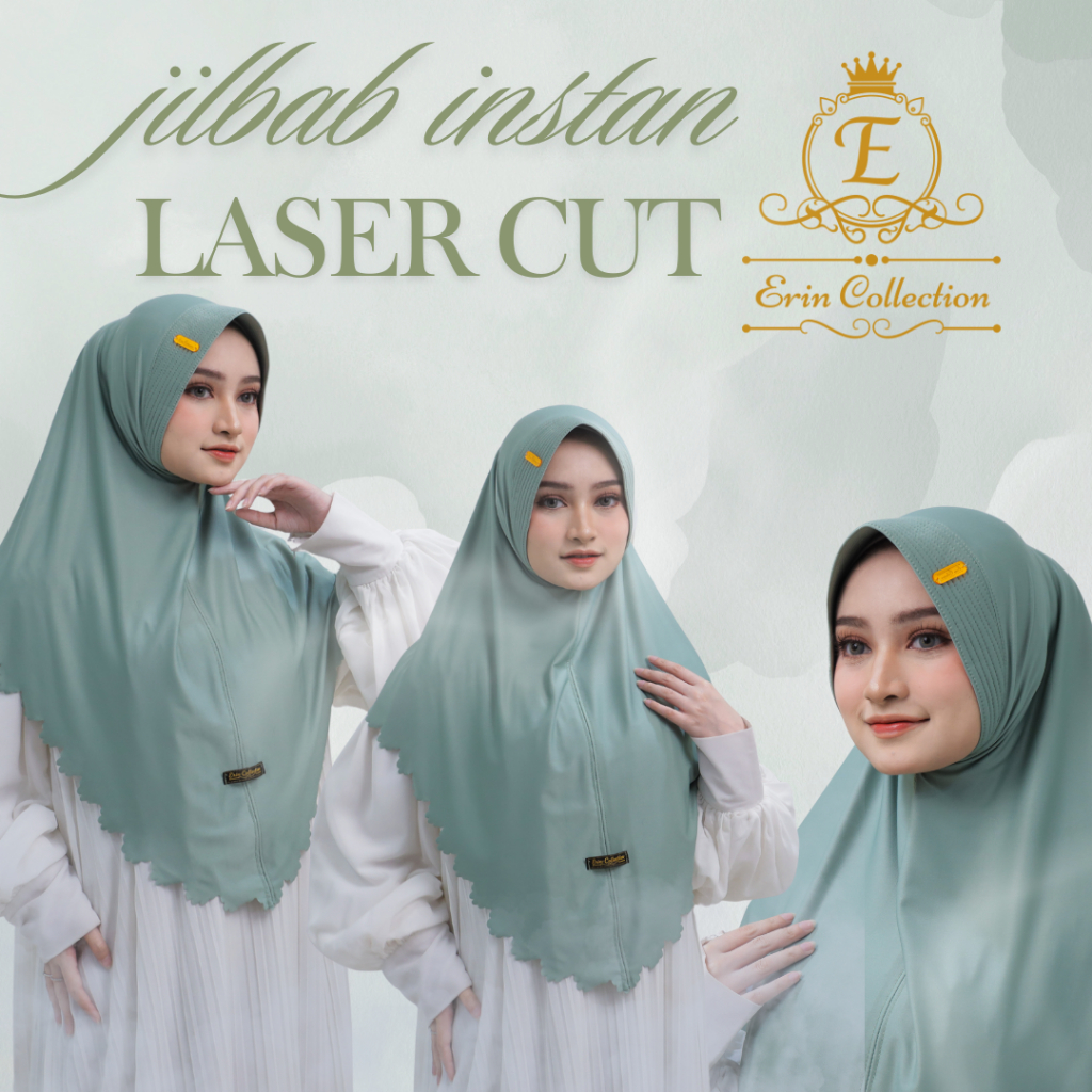 Jual JILBAB INSTAN/ BERGO INSTAN LASER CUT ERIN_COLLECTION | Shopee ...