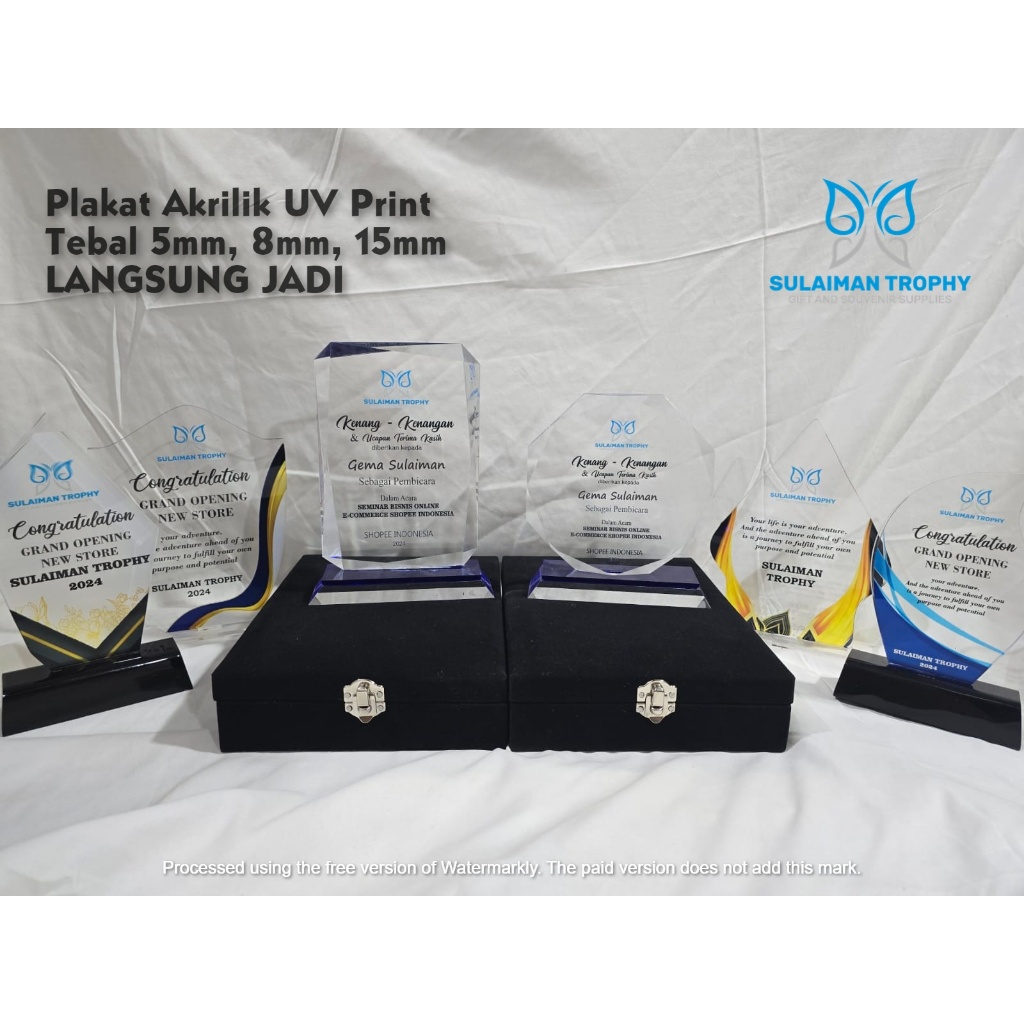 Jual Plakat Akrilik / Acrylic Bevel UV Print LANGSUNG JADI Tinggi 20cm ...