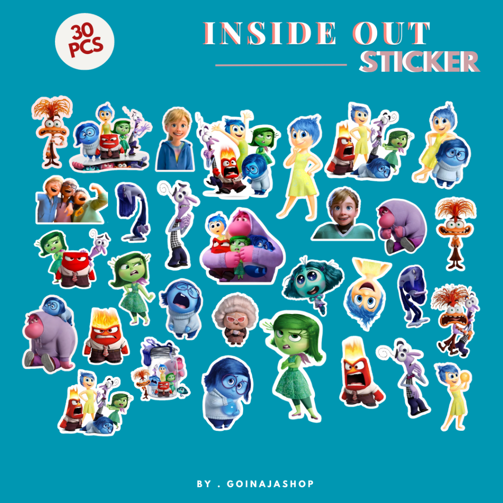 Jual Stiker Inside Out Joy Sadness Fear t Pack 30 PCS Aesthetic Lucu ...