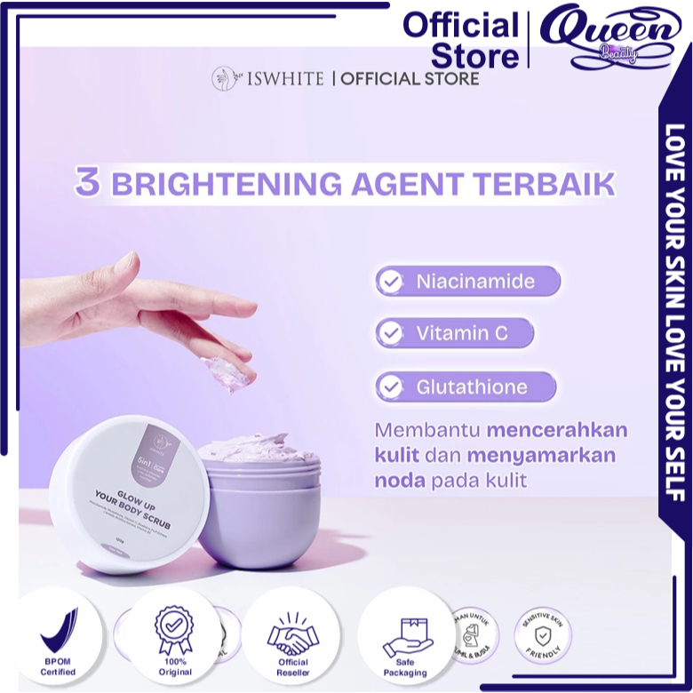 Jual ISWHITE Glow Up Your Body Scrub - Scrub Badan - Lulur Pemutih ...