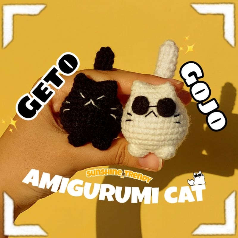Jual Gojo Satoru x Geto Suguru Cat Keychain Crochet Jujutsu Kaisen ...