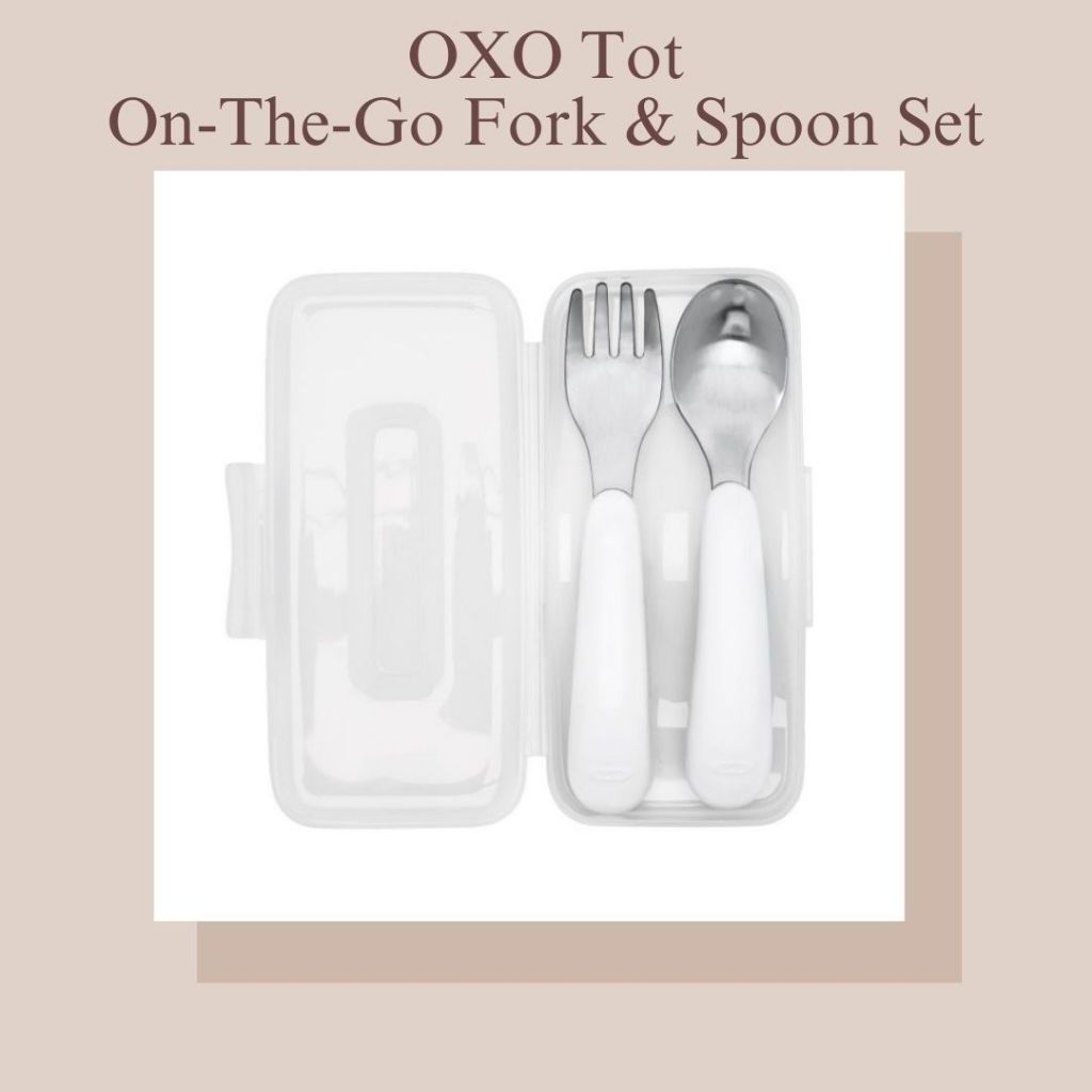 Jual OXO Tot On-The-Go Fork & Spoon Set | Sendok Makan Set | Shopee Indonesia