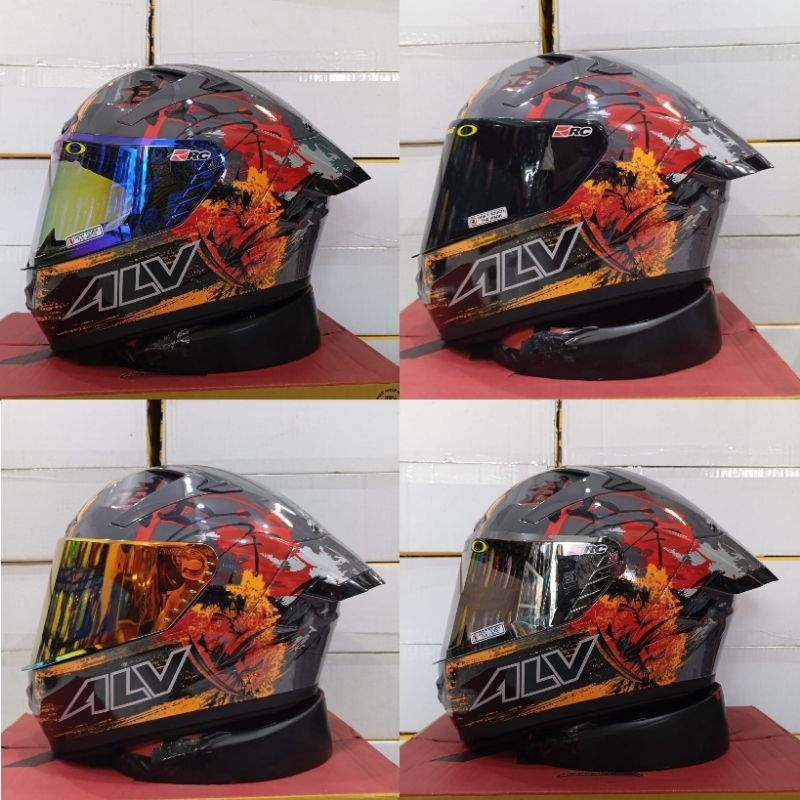 Jual Helm full face ALV Genesis Motif Japannes Culture Grey Paket ...