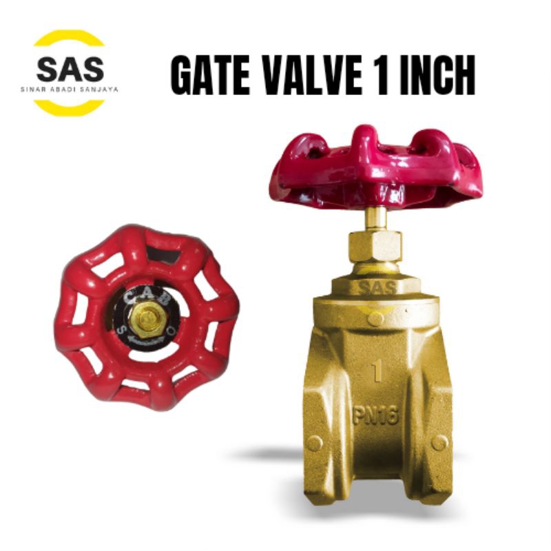 Jual [SAS] Gate Valve Kuningan 1 Inch - Stop Kran Putar Kuningan ...