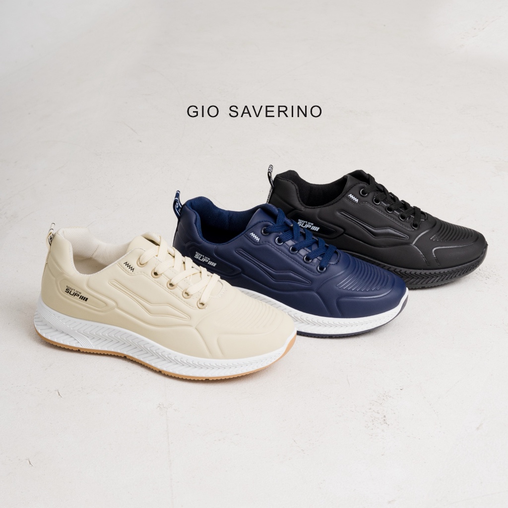 Jual Gio Saverino Sepatu Sneakers Pria Hitam Joker | Shopee Indonesia