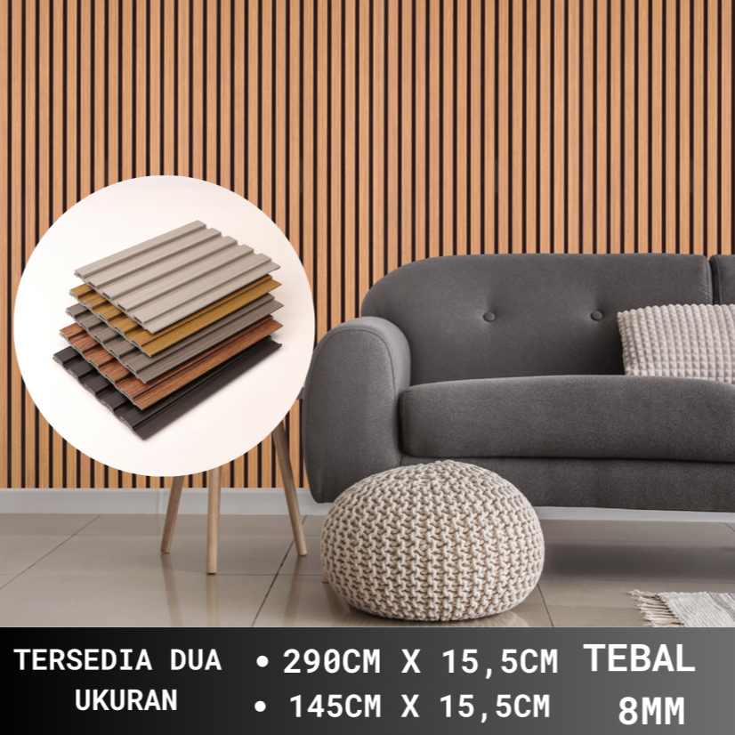 Jual Wood WPC Wall Panel 290x16 cm Tebal 8mm Dekorasi Dinding Anti ...