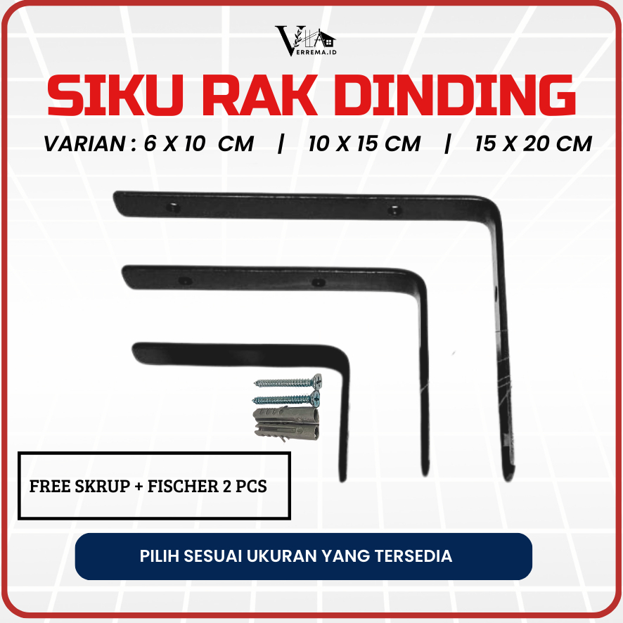 Jual Bracket siku L penyangga rak besi ambalan dinding / Siku rak ...