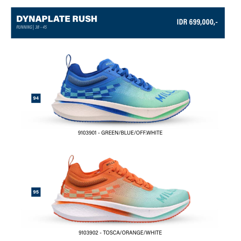 Jual Sepatu Lari Running Mills DYNAPLATE RUSH Original | Shopee Indonesia