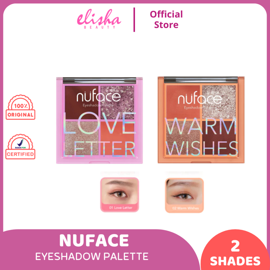 Jual Nuface Eyeshadow Makeup Palette 4 Warna | Pigmented Glitter ...