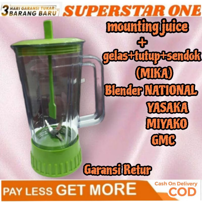 Jual Gelas jus blender set miyako/gelas jus miyako hijau set/gelas jus ...