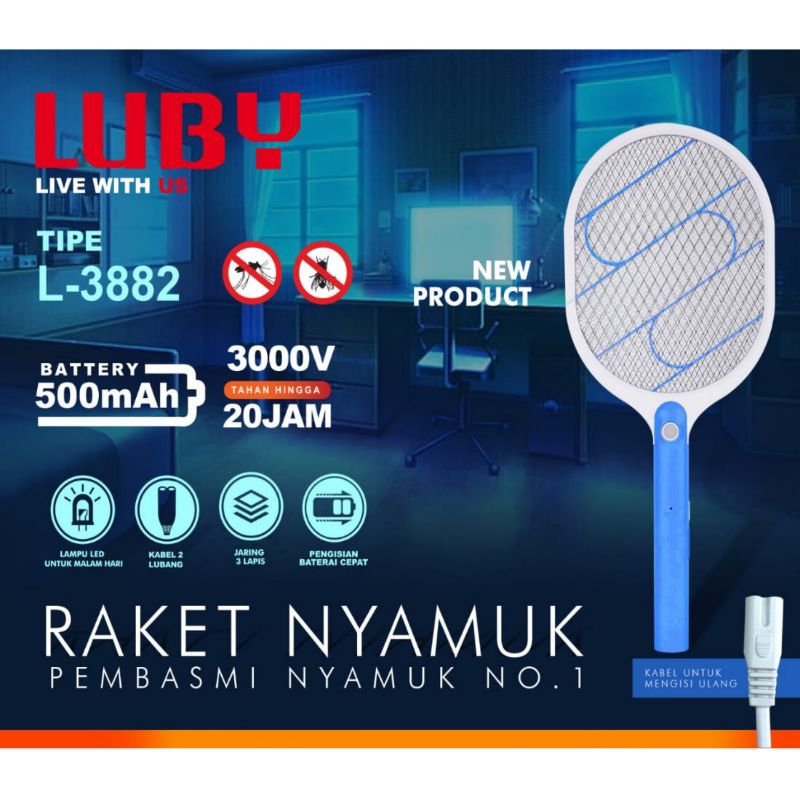 Jual Raket Nyamuk LUBY L3882 Mosquito Trap | Shopee Indonesia