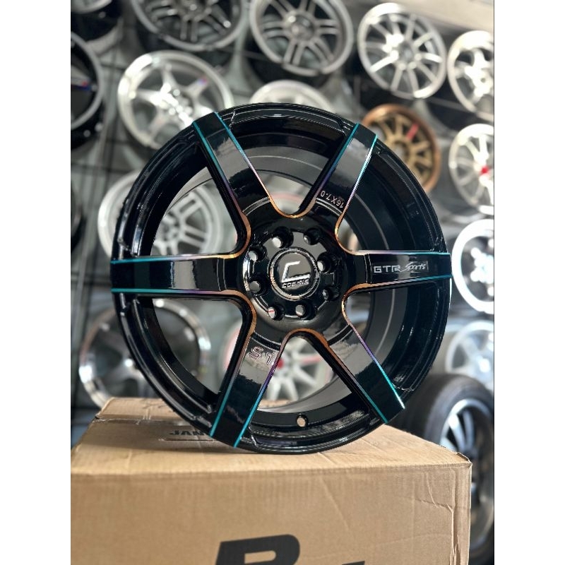 Jual velg cosmis GTR r16 black rainbow lebar 7 et38 kondisi baru ...