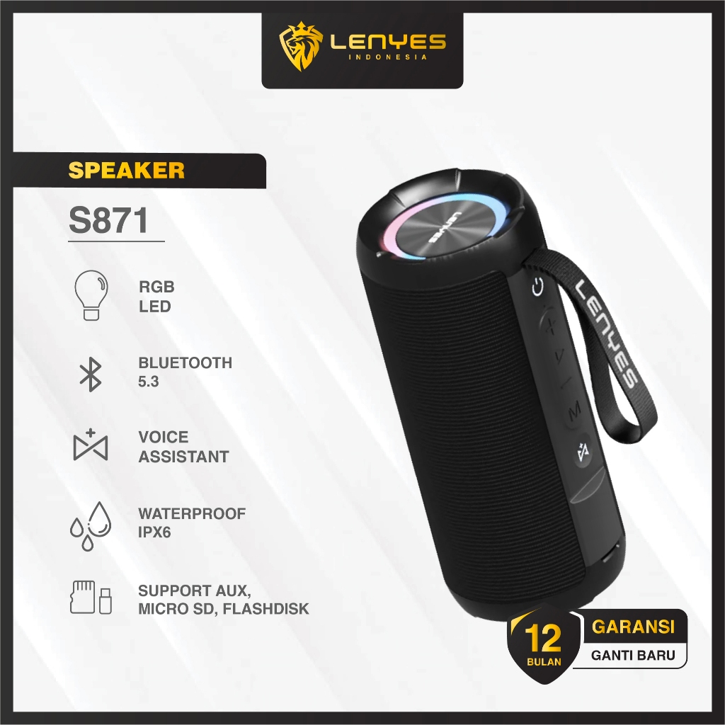 Jual LENYES S871 60W Wireless Speaker Bluetooth 5.3 Portable RGB Light ...