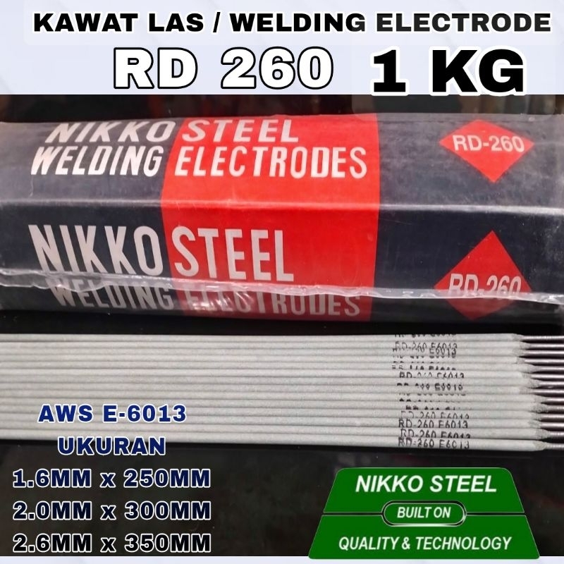 Jual Kawat Las RD260 RD 260 1.6 mm x 250 MM NIKKO STEEL WELDING ELEKETRODA | Shopee Indonesia
