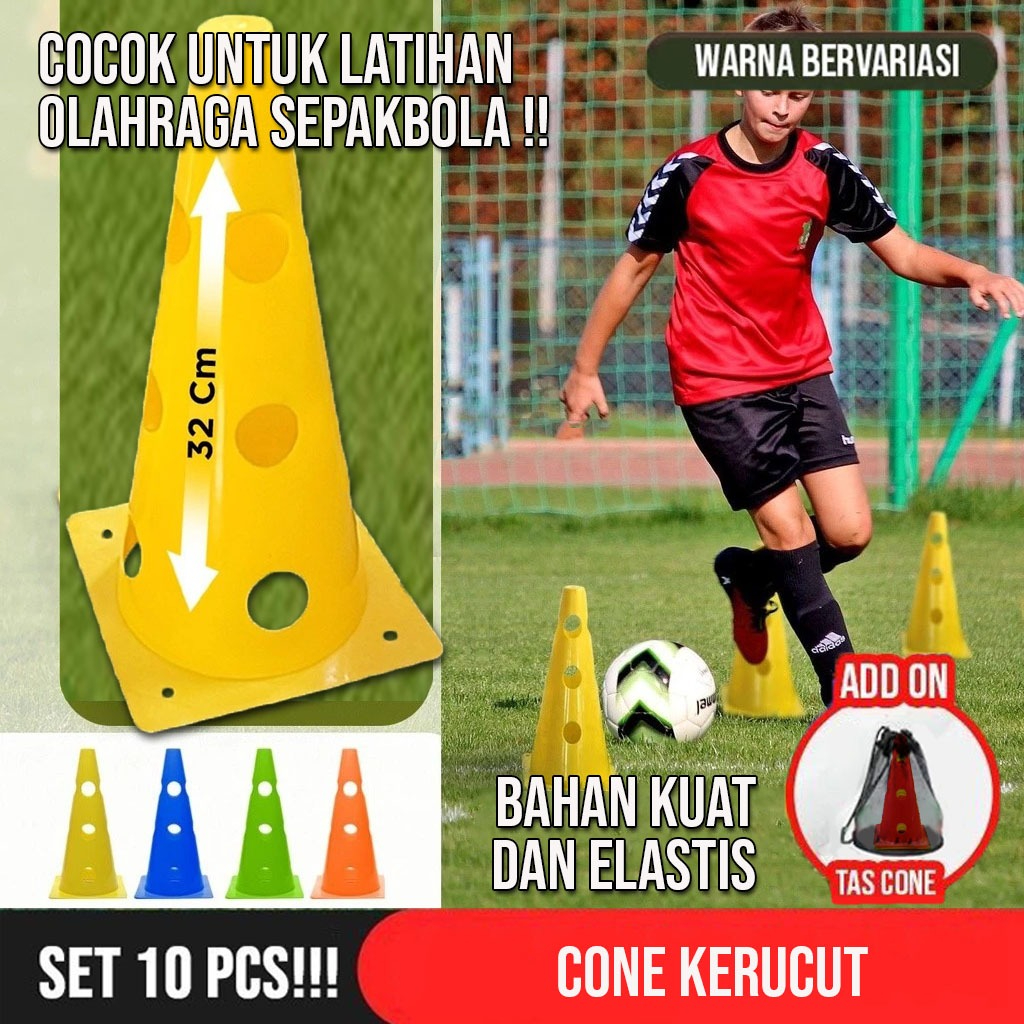 Jual PAKET 10 PCS Cone Kerucut Penanda Olahraga ukuran 32cm Model ...