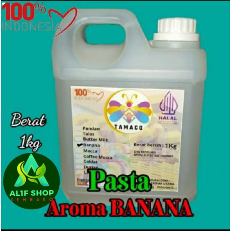 Jual Pasta perisa pewarn aroma pisang/banana Netto:1000gr/1kg | Shopee ...