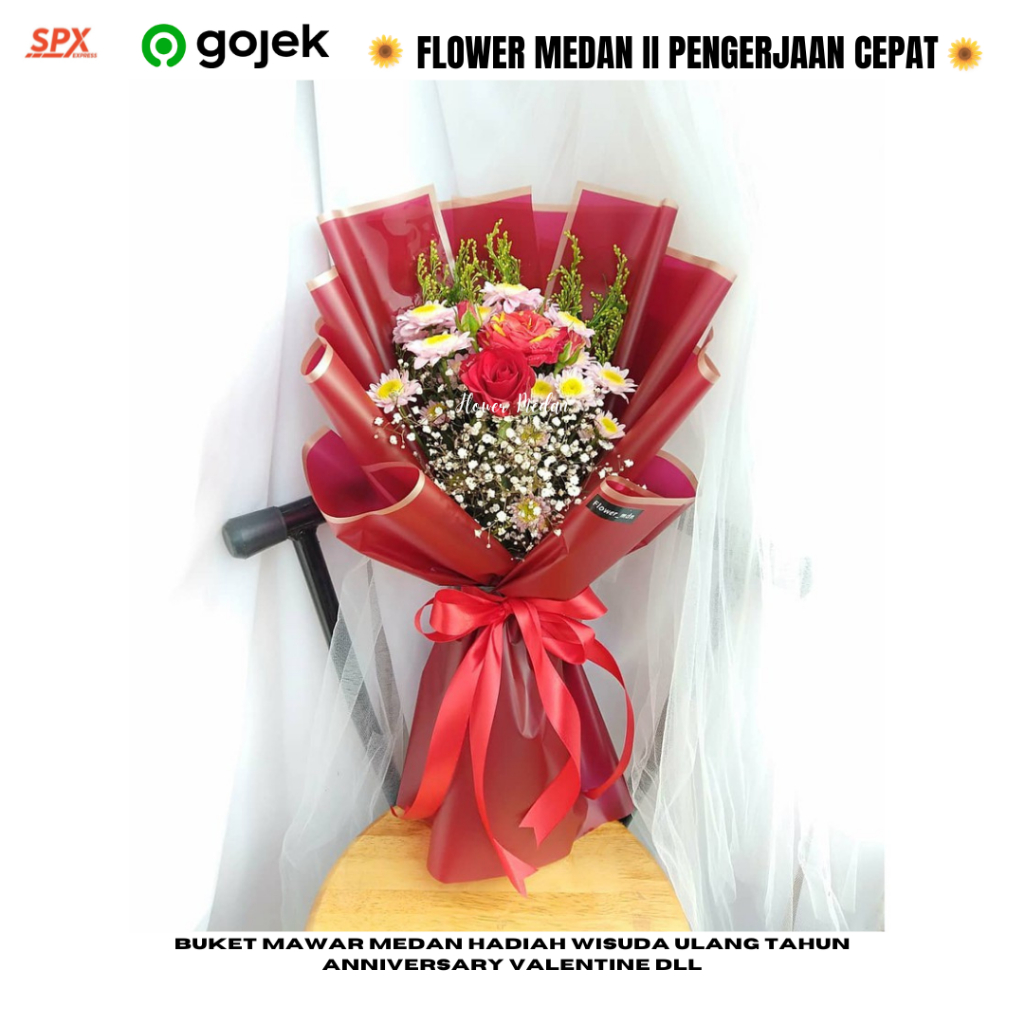 Jual flower medan buket bunga asli wisuda | fresh flower hand bouquet ...