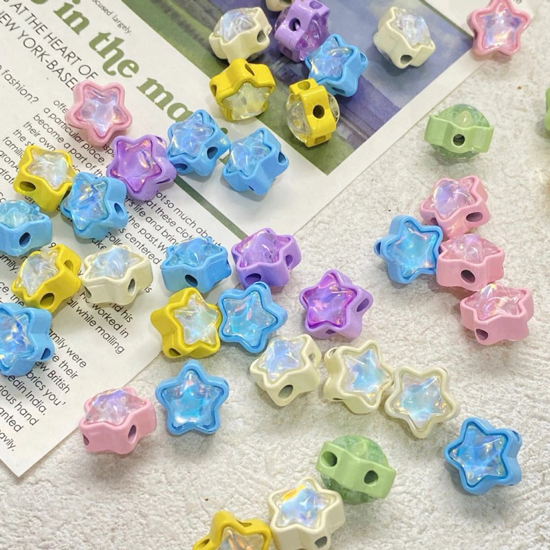 Jual U13 1Pcs Manik Besi Metal Alloy Beads Premium 4 Lubang Bintang ...