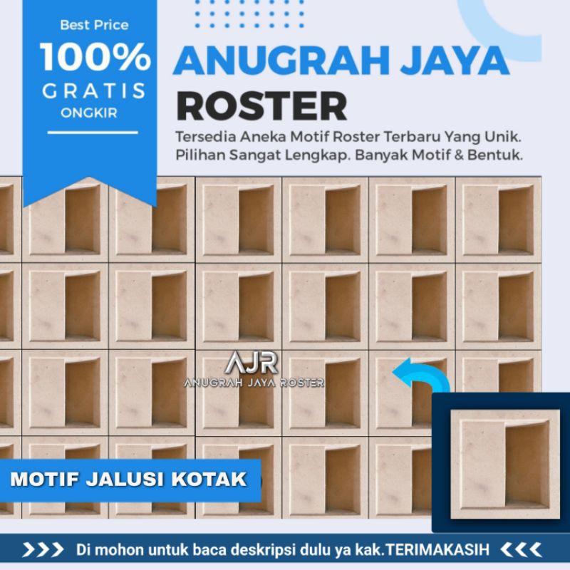 Jual Roster Motif JALUSI KOTAK Terbaru | Loster Roster Beton Minimalis ...