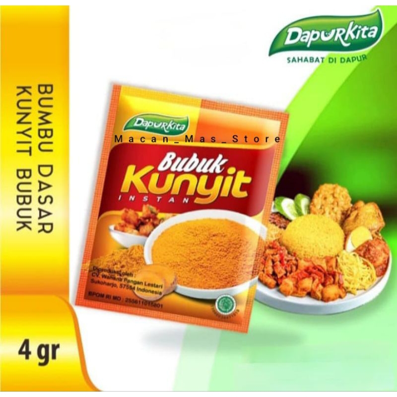 Jual DAPUR KITA KUNYIT BUBUK KEMASAN 12 X 4GR | Shopee Indonesia