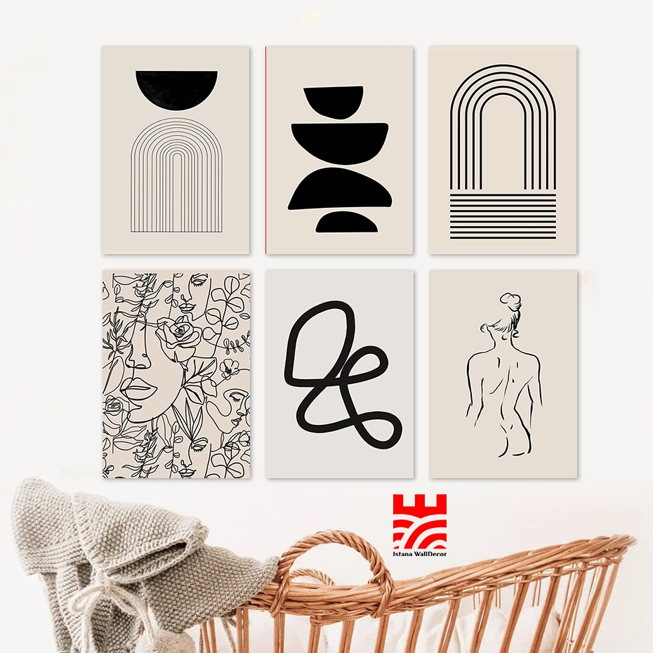 Jual Poster Abstrak Minimalis Hiasan Dinding Estetik Seni Dinding ...