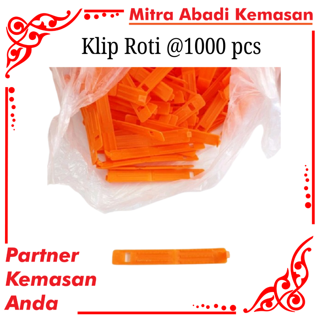 Jual Klip Roti | Klip Roti Tawar Orange | Penjepit PLastik Isi 1000 pcs ...