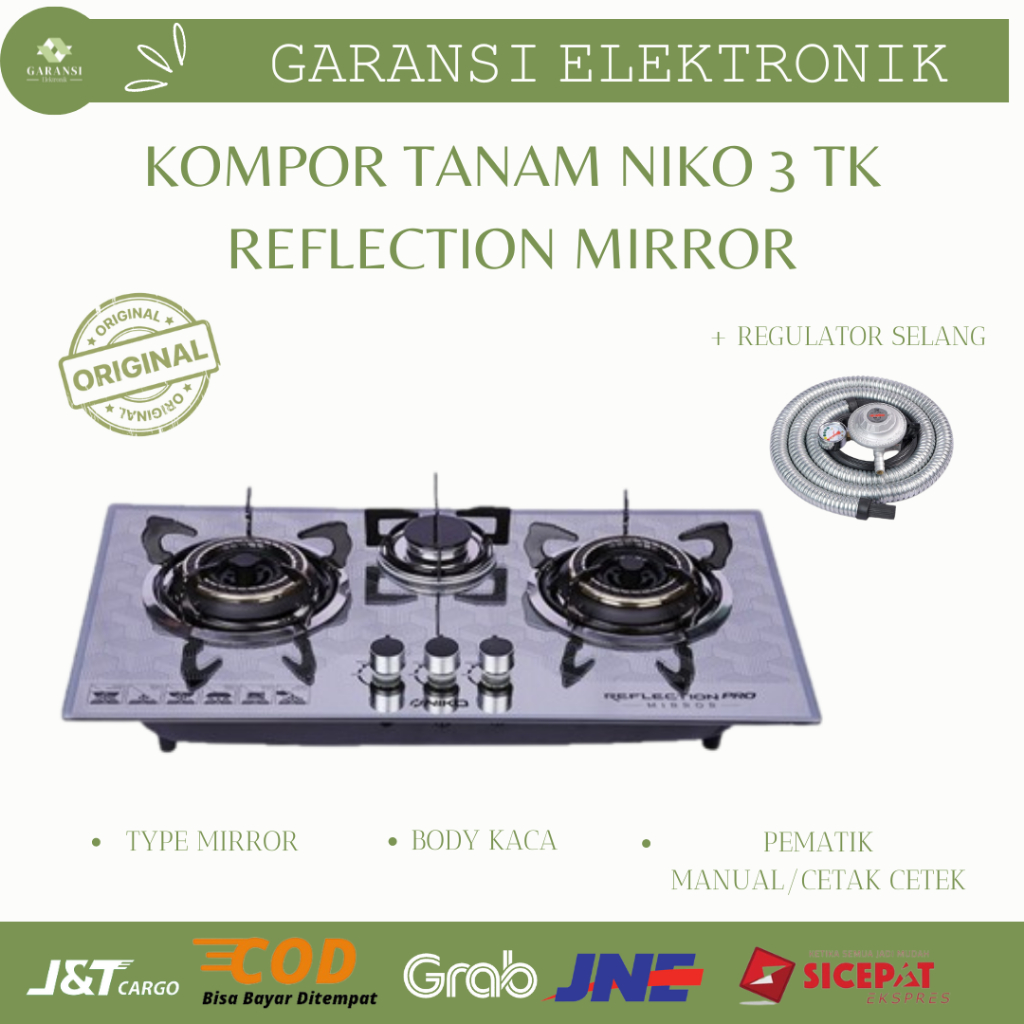 Jual NIKO KOMPOR TANAM GAS KACA REFLECTION 3 TUNGKU KOMPOR TANAM GAS ...