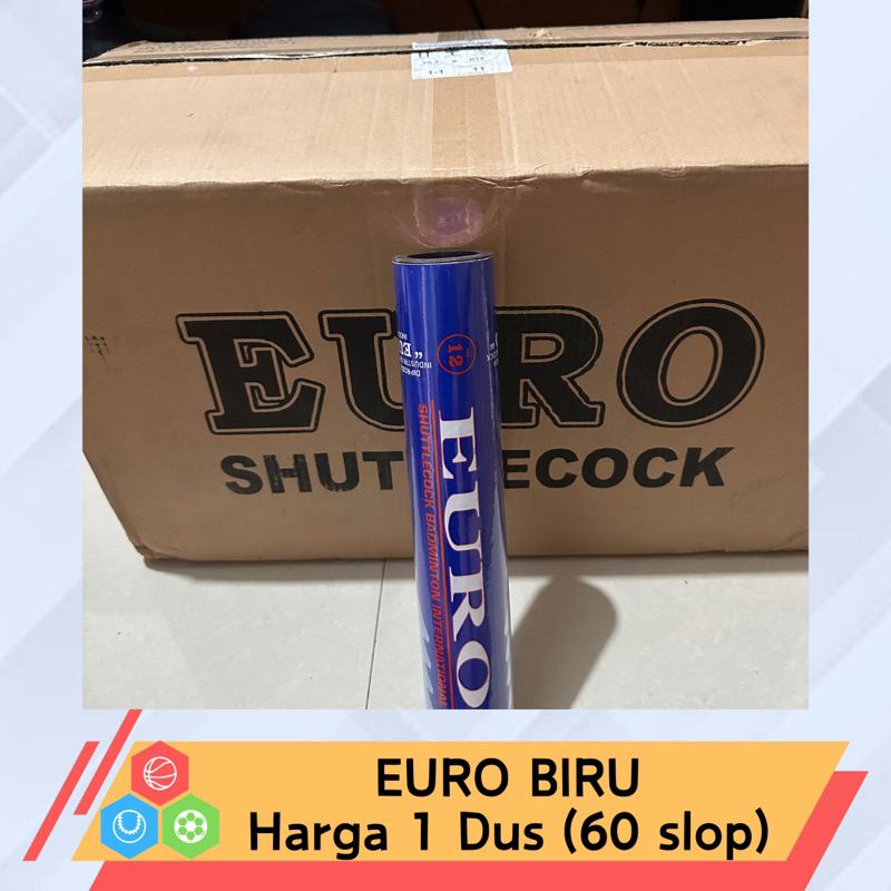 Jual 1 Dus Shuttlecock Kok EURO BIRU (Harga 1 dus : isi 60 slop ...