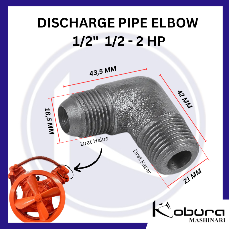 Jual Discharge Pipe Elbow 1/2 - 2 HP SHARK Ukuran 1/2 Inch Besi Cor ...