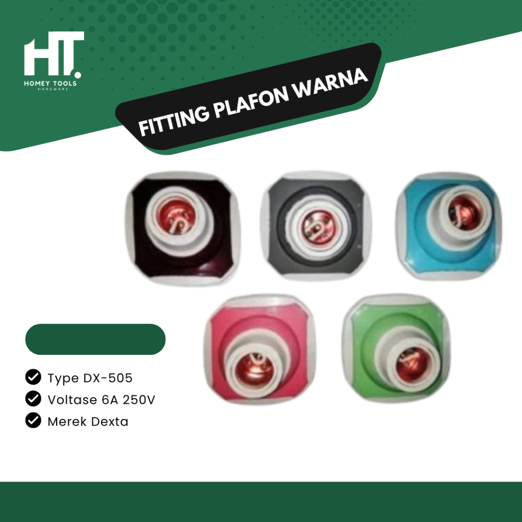 Jual DEXTA Fitting Plafon Warna / Rumah Lampu Plafon / Fitting Plafon ...