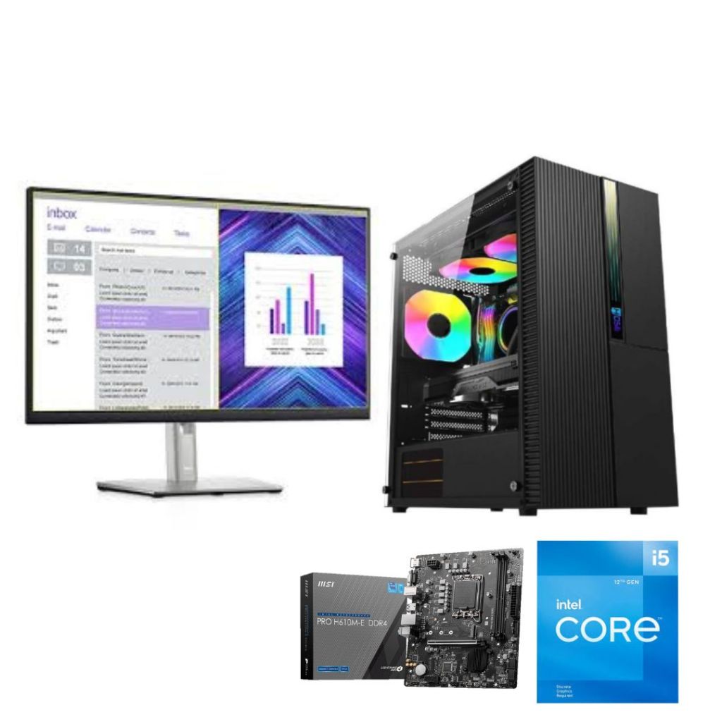 Jual Komputer PC Intel i5-12400F Casing ATX PSU 550W Dell 24" IPS ...