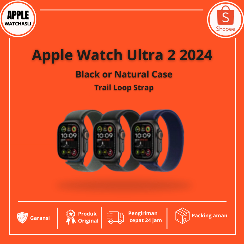 Jual Apple Watch Ultra 2 2024 Black Natural Titanium Case 49mm Green ...