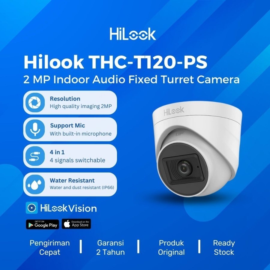 Jual CAMERA HILOOK THC-T120-PS INDOOR AUDIO CAMERA 2MP | Shopee Indonesia