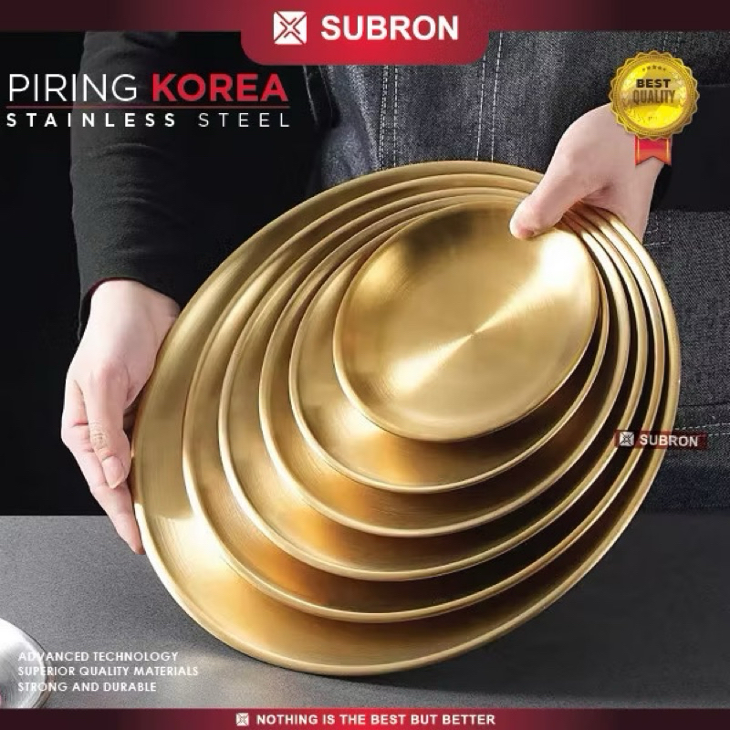Jual piring aesthetic bulat gold tipis ( 20cm / 23cm / 26cm ) | Shopee ...