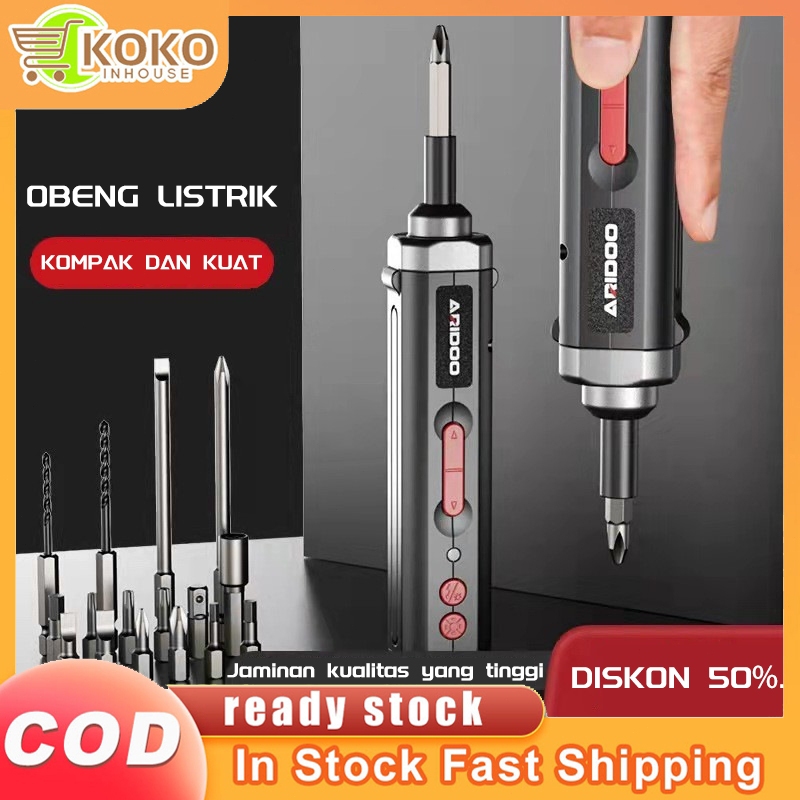 Jual Cordless Screwdriver Bor Cordless Mini Obeng Listrik Set Alat