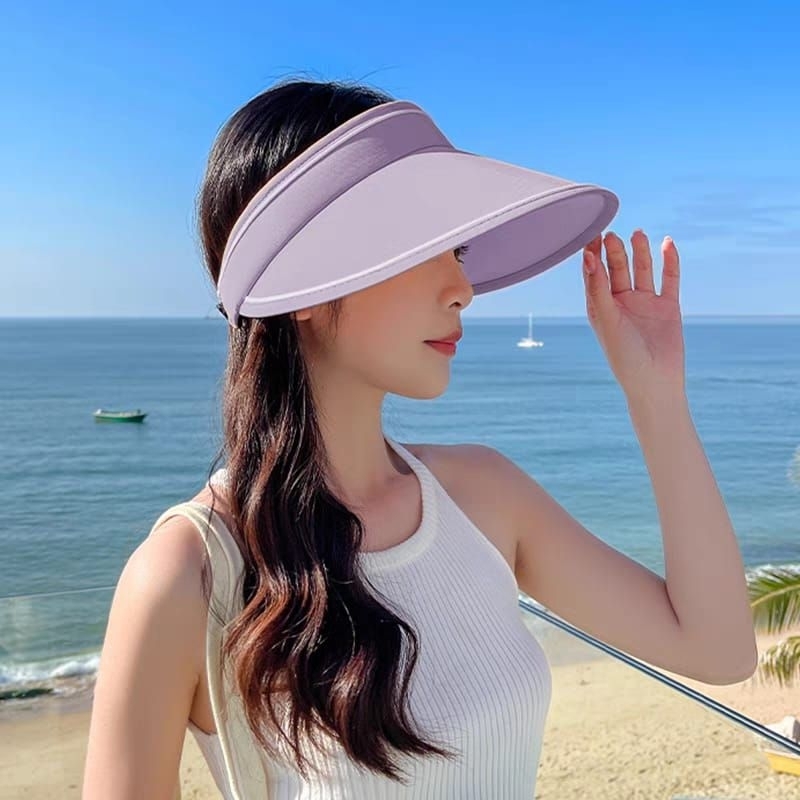 Jual Topi Visor Pelindung Matahari Topi Pantai Anti UV Topi outdoor Topi olahraga lipat topi ...