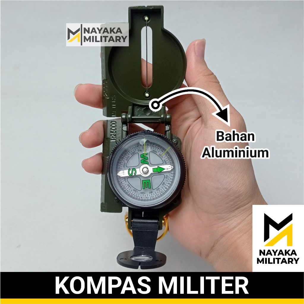 Jual Bahan Aluminium Kompas Militer Lensatik Bidik Lensa Penunjuk Arah ...