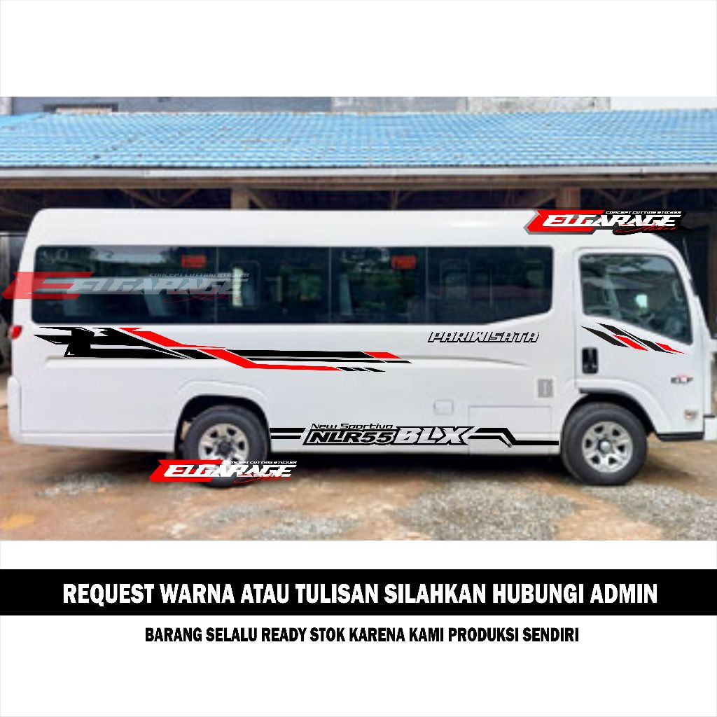 Jual Stiker mobil elf long sticker body samping mobil elf giga long ...