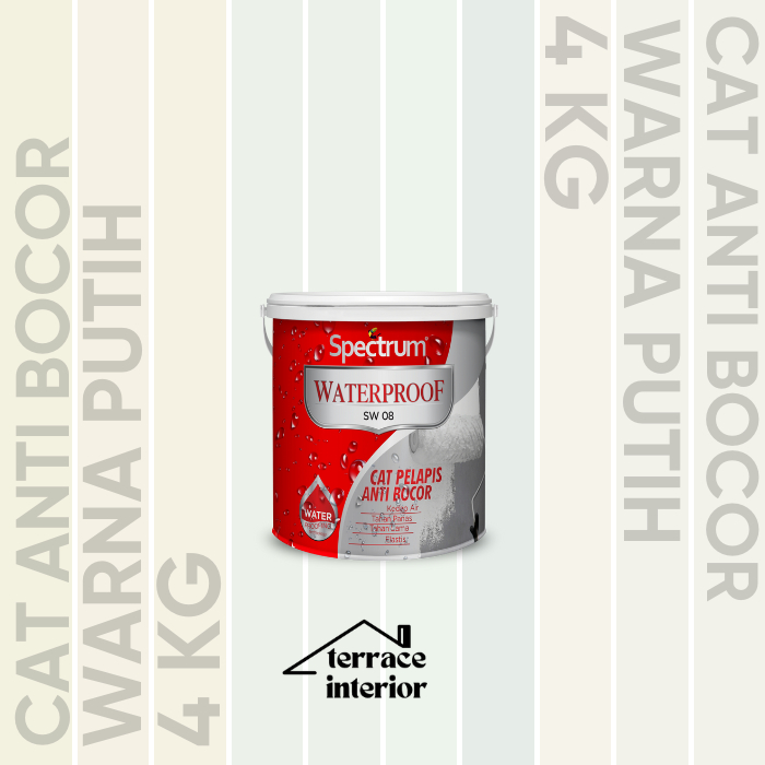 Jual Cat Pelapis Anti Bocor Spectrum Waterproof Warna Putih 4 KG ...