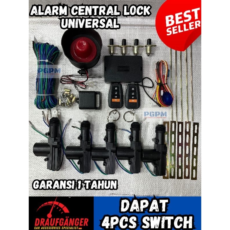 Jual Alarm Central Lock 5 Pintu Universal Dapat Switch Pintu Garansi ...