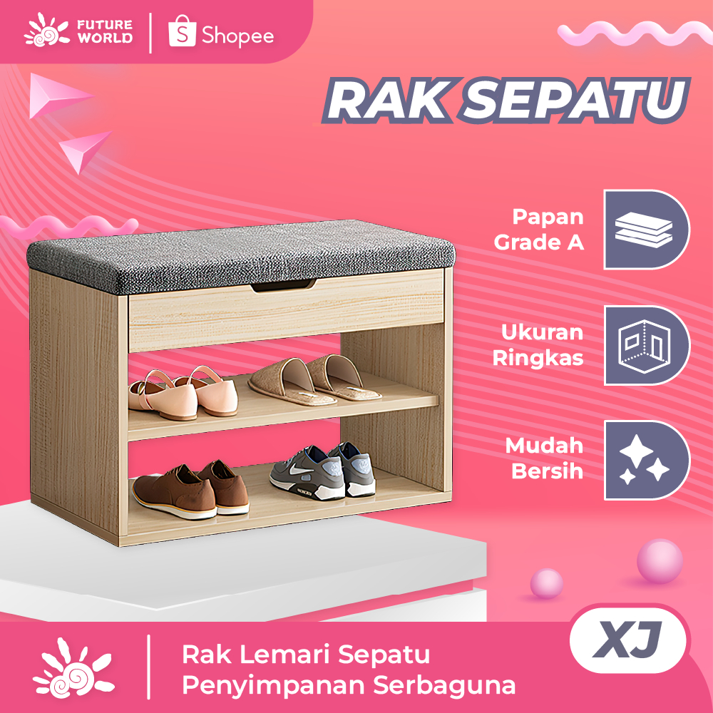 Jual Futureworld Lemari Sepatu Kayu Rak Sepatu Sofa Rak Sepatu Serbaguna Lemari Sepatu Minimalis ...