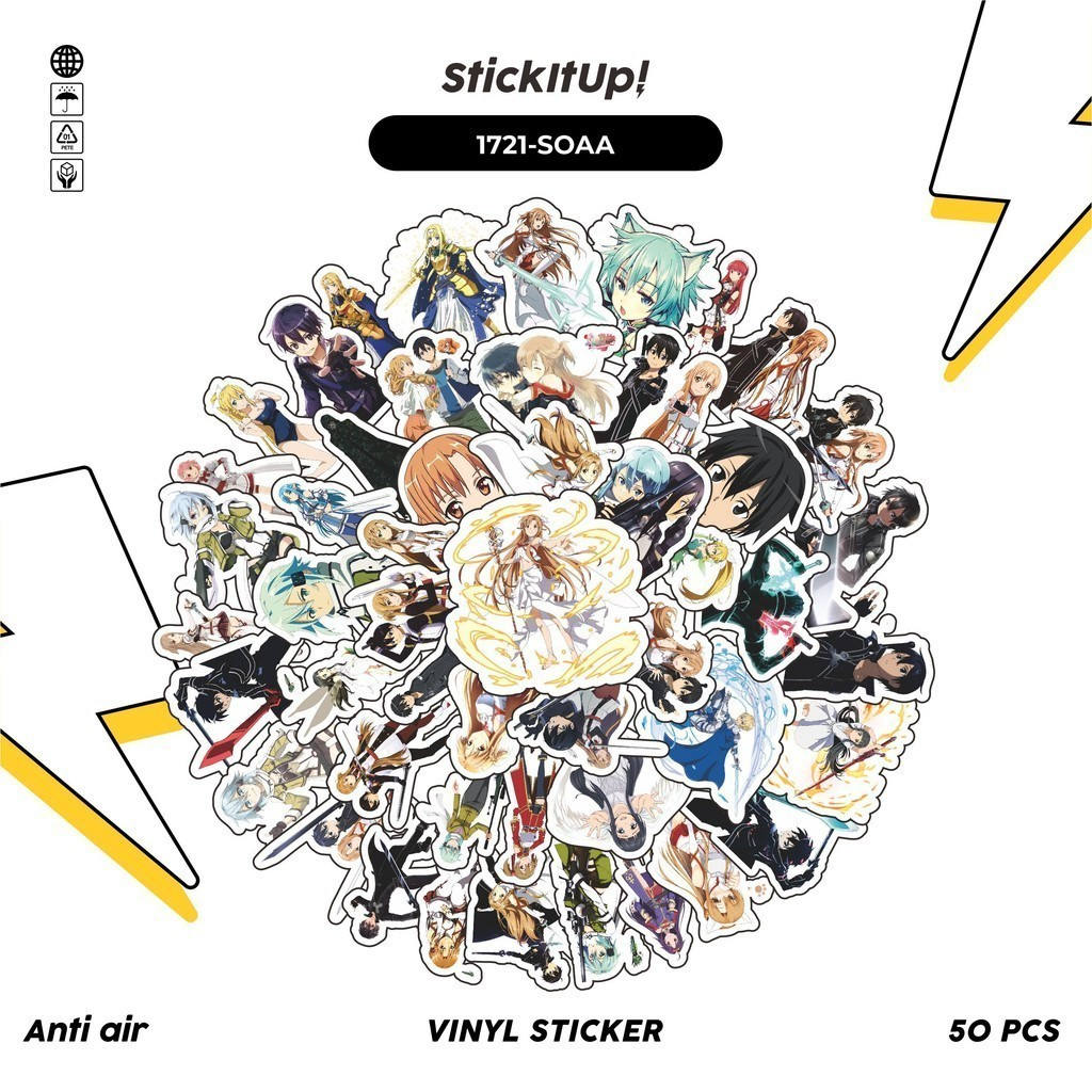 Jual COD 100 Pcs Stiker Pack SW0RD ART ONLINE CHARACTER MIX Lucu ...