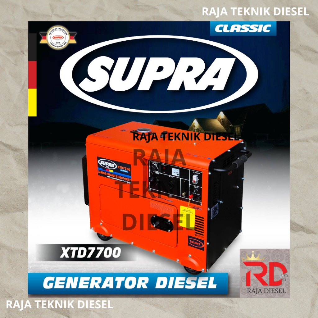 Jual Generator Genset Diesel Silent 5 KVA 5000 Watt 4500 Solar XTD 7700 ...