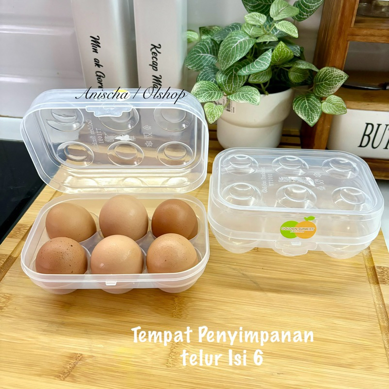 Jual Kotak Telur Tempat Penyimpanan Telur isi 6 Butir Transparan ...