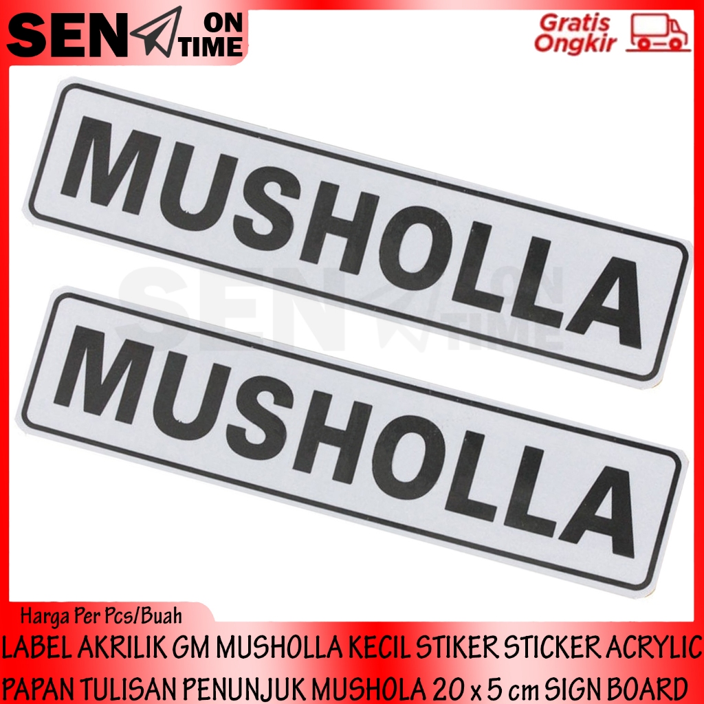 Jual GM Acrylic Musholla Stiker Papan Tulisan Label Sticker Penunjuk ...