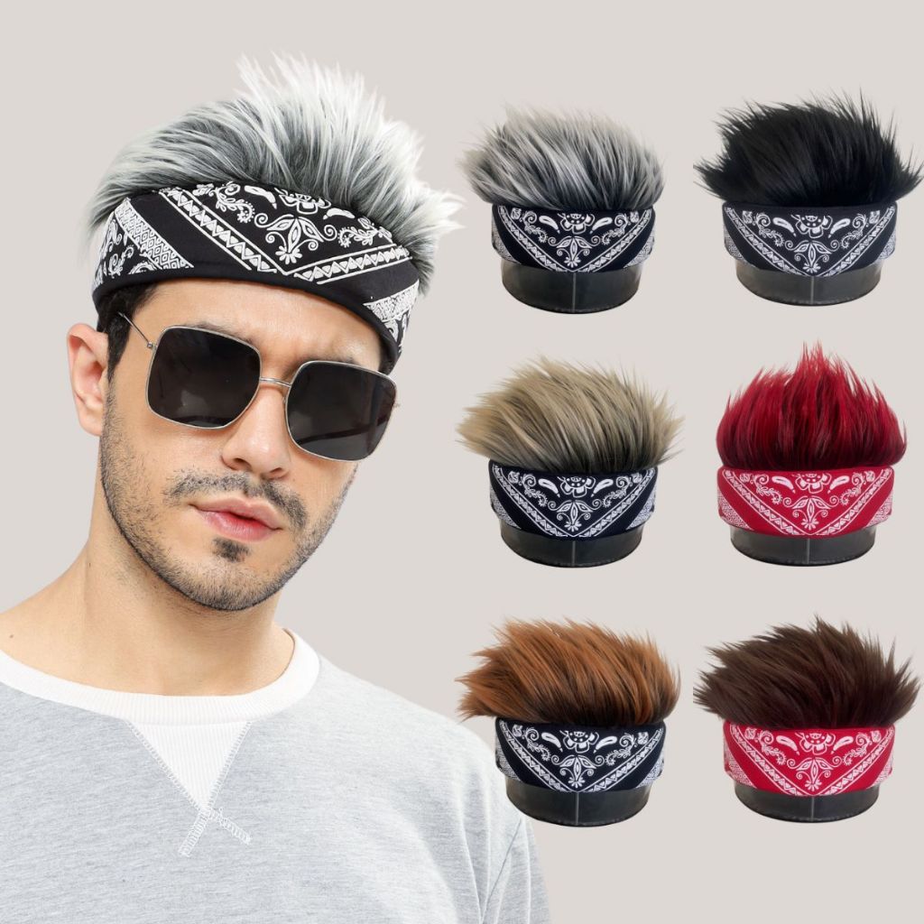 Jual Topi Rambut Palsu Pria Keren Premium Viral | Topi Wig Rambut Pria ...
